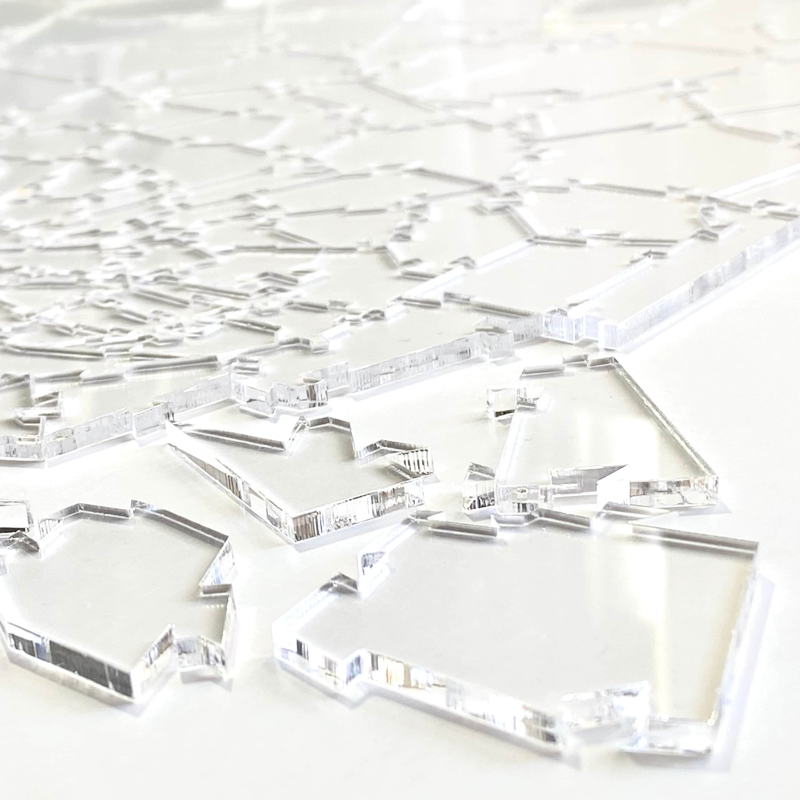 BROKEN GLASS Clear Impossible Jigsaw Puzzle Acrylic 161 Pieces Custom ...