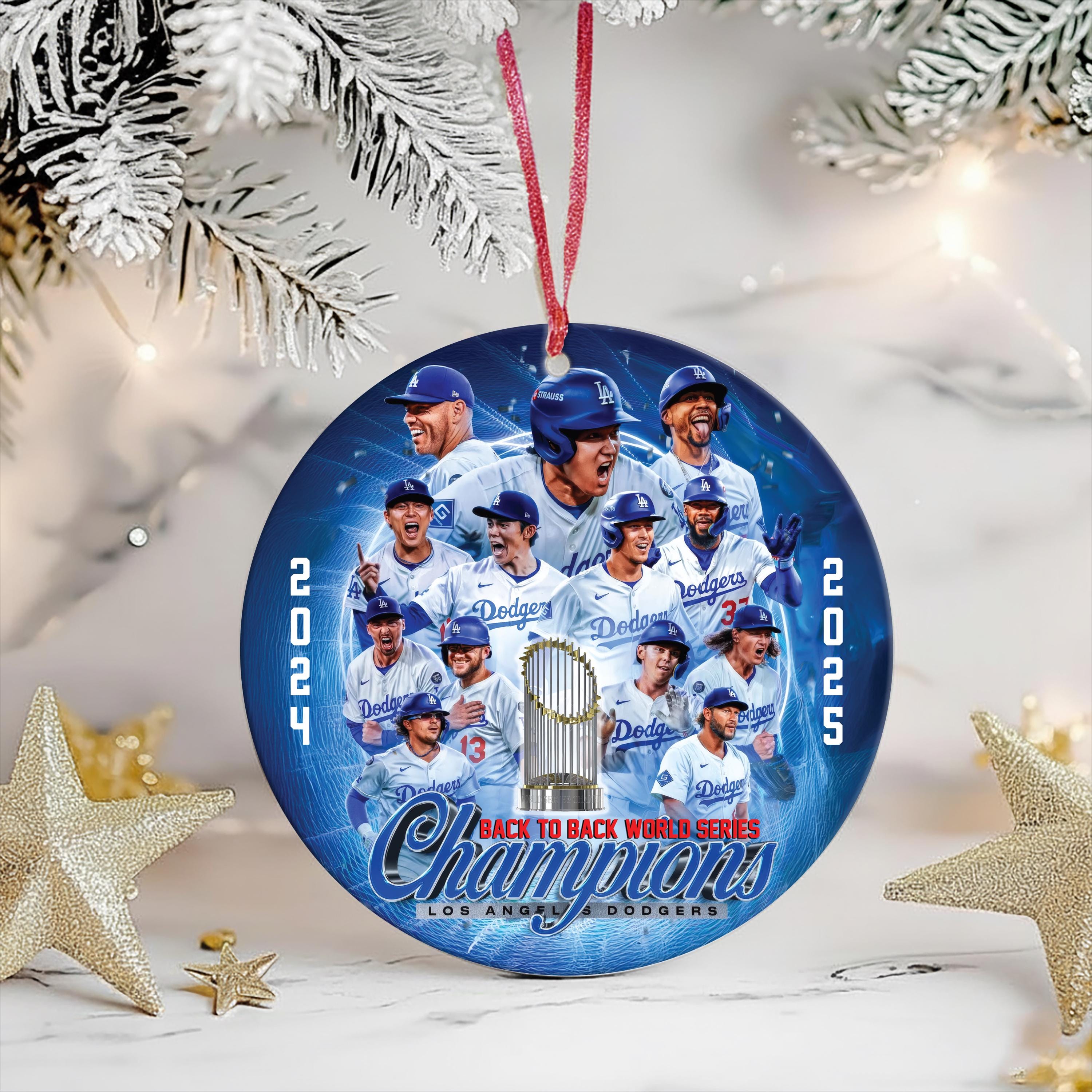 Los Angeles Dodgers World Series Champions 2025 Baseball Ornaments for ...