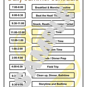 EDITABLE Daily and Weekly Schedule and Bucket List for Summer Vacation ...