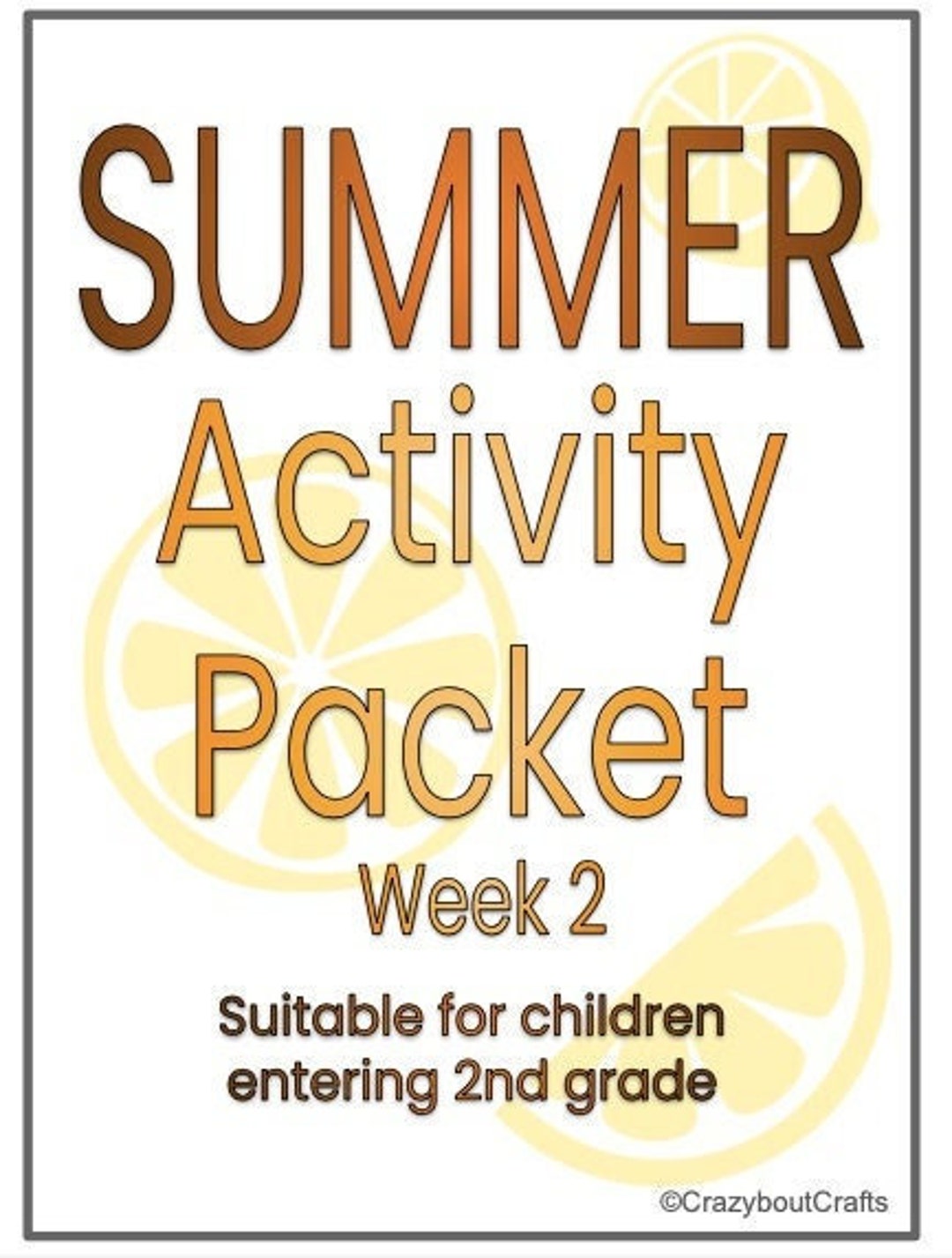 Summer Activity Packet for Emerging Second Graders (week 2) - Etsy