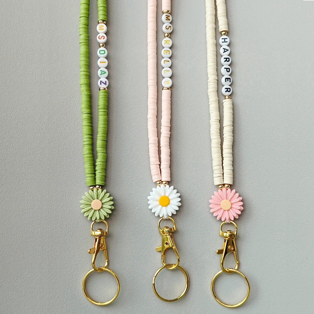 Personalized Teacher Lanyard,floral Teacher Lanyard,teacher Lanyard ...