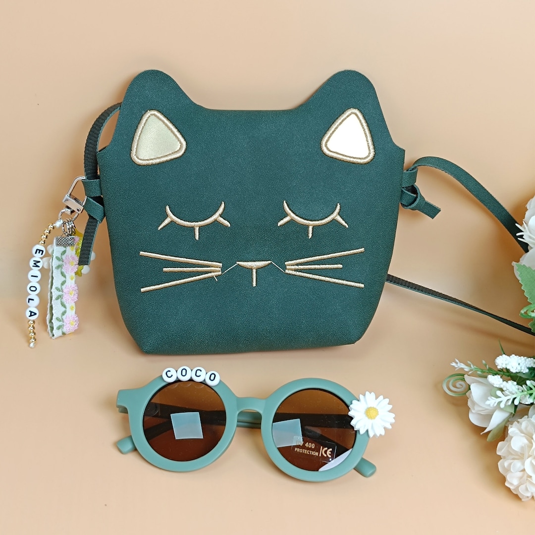 Toddler Little Girls Personalized Purse Cat Kitty Crossbody First ...