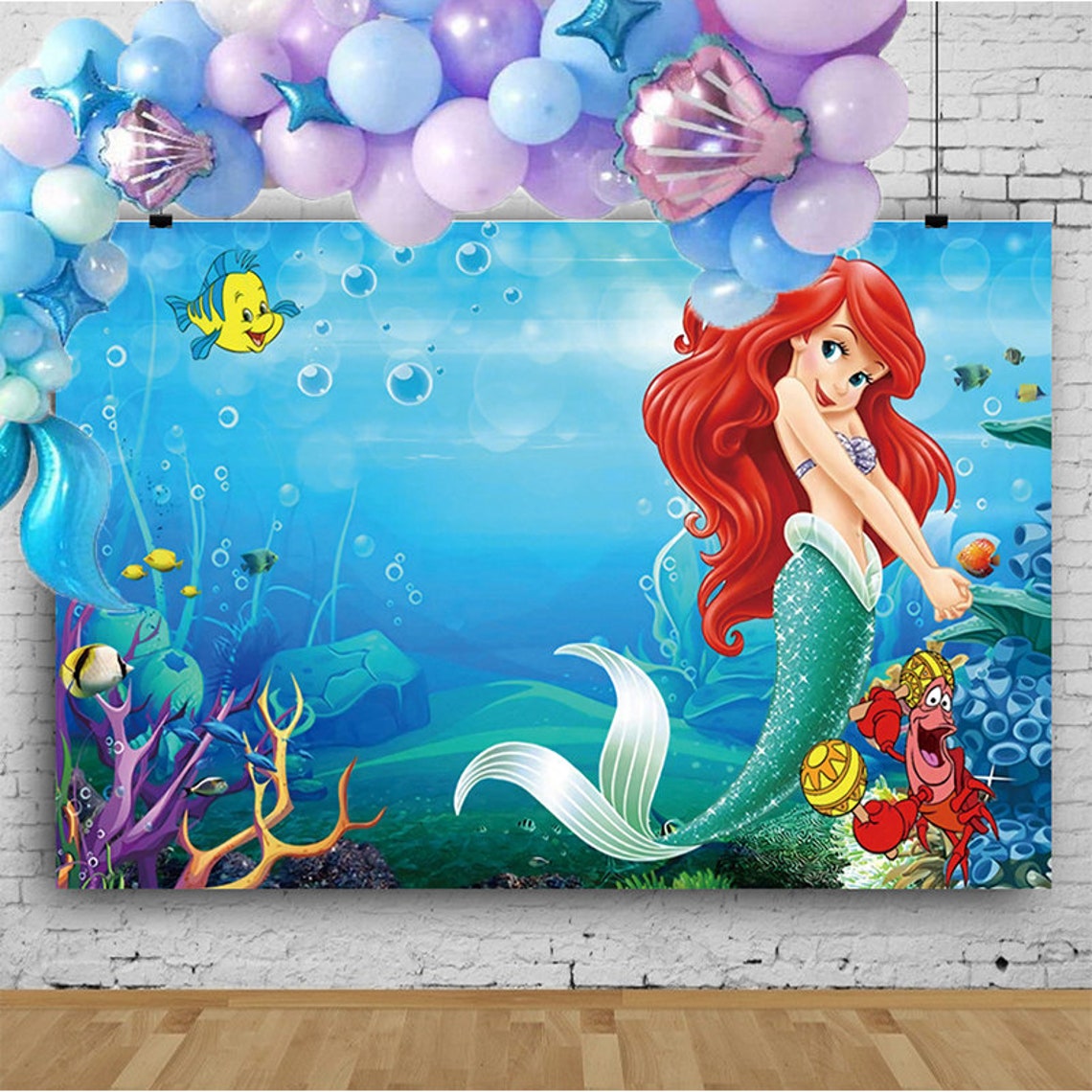 7X5FT Mermaid Backdrop Under the Sea Little Mermaid Fairy Tale | Etsy