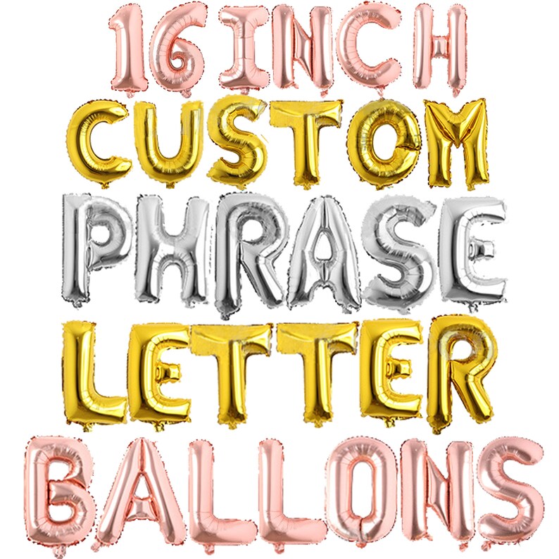 Custom Letter Balloon Banner 16 Letter & Number Foil - Etsy