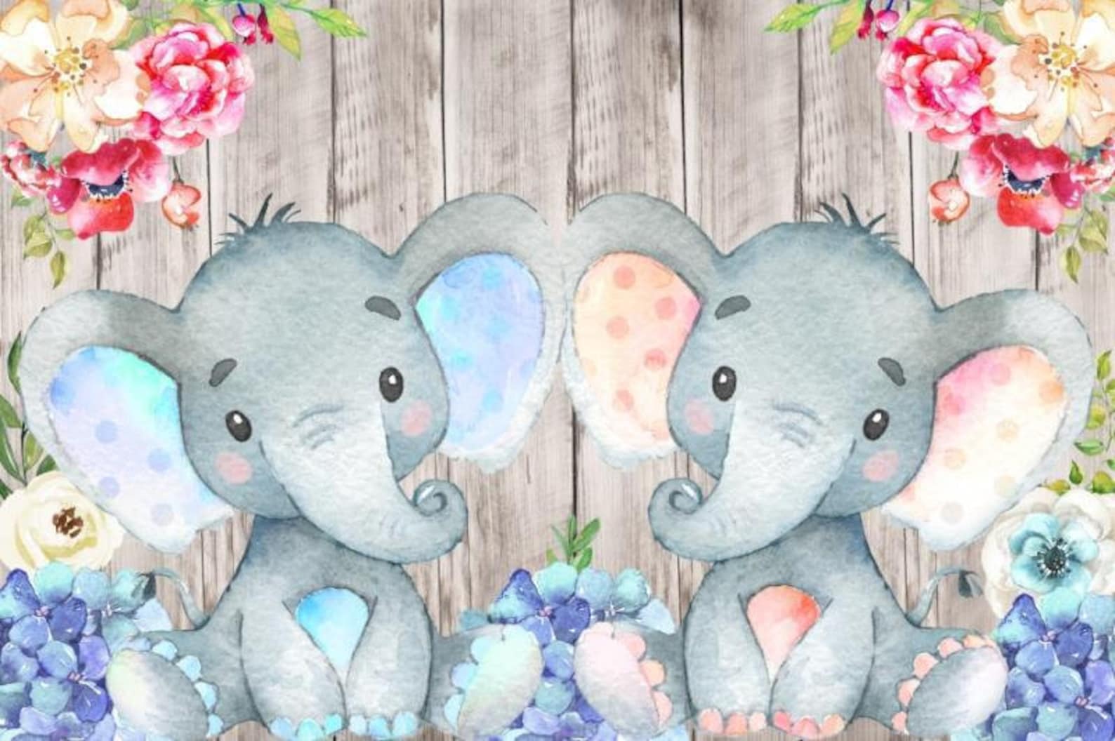 Cute Baby Elephant Backdrop Baby Boy Girl Baby Shower - Etsy Canada