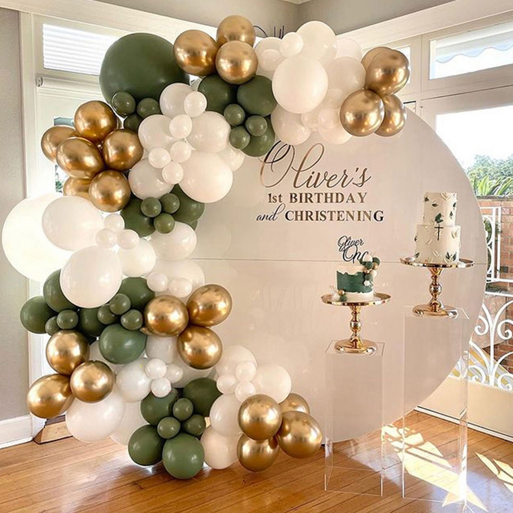 121PCS Sage Green Gold White Balloon Arch Kit Baby Shower - Etsy