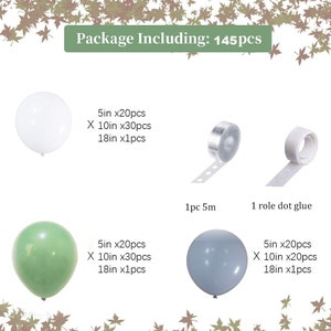 145PCS Retro Sage Green Balloon Garland Arch Kit With White - Etsy