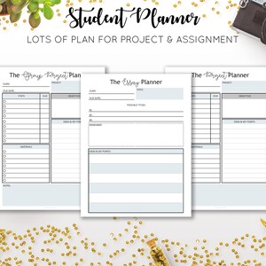 Student Planner Printable, Academic Planner, Study Template, Homeschool ...