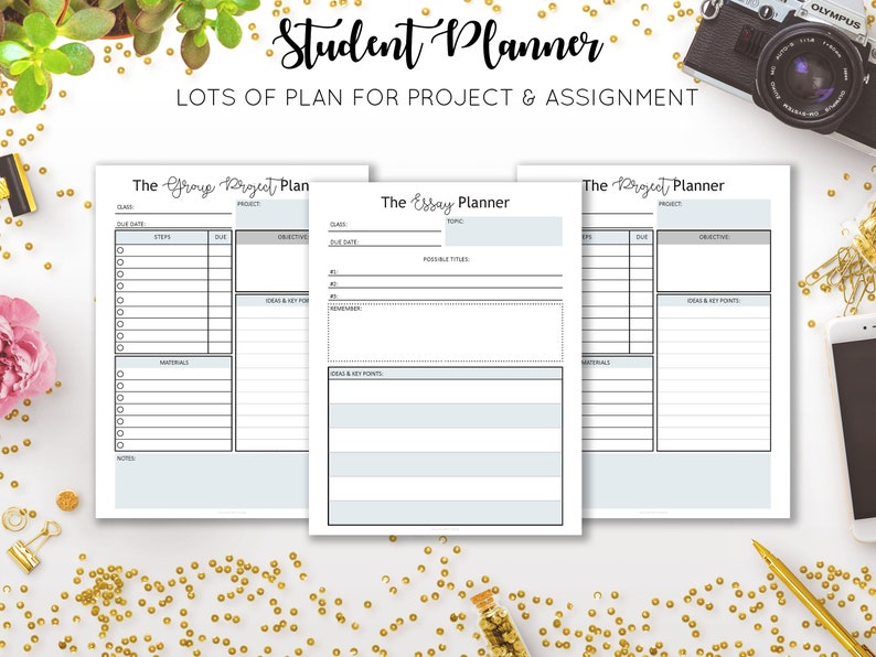 Student Planner Printable, Academic Planner, Study Template, Homeschool ...