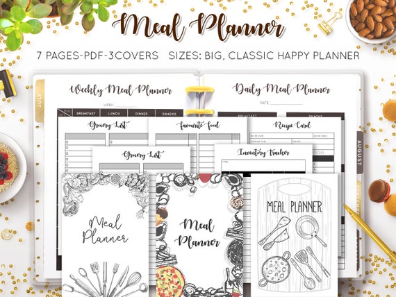 Meal Planner Food Journal Recipe Book Daily Weekly Menu | Etsy