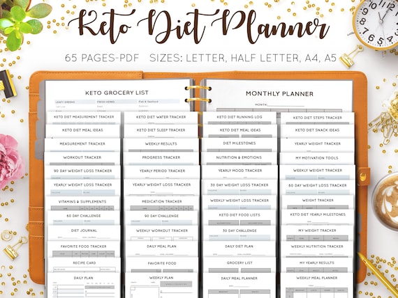 Keto Diet Planner Weight Loss Tracker Ketogenic Diet Low - Etsy
