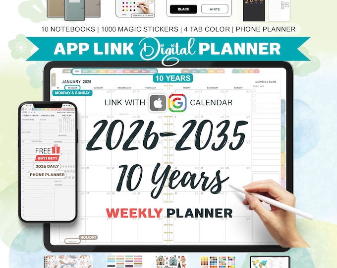 Weekly Hourly Digital Planner for iPad Goodnotes Notability, Weekly ...