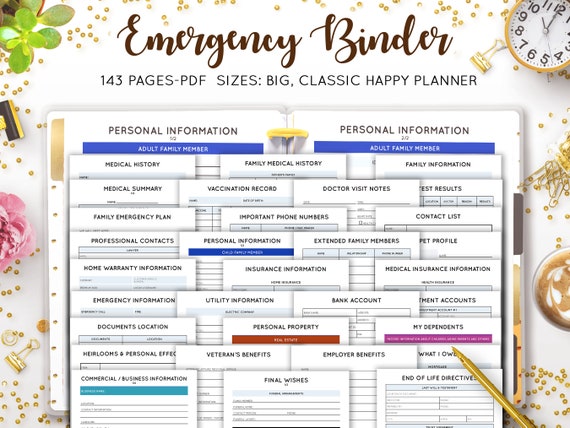 Emergency Binder Emergency Preparedness Printable in Case of | Etsy