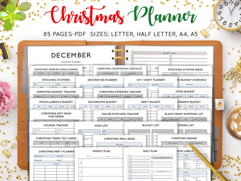 Holiday Planner, Holiday Planner Bundle, Thanksgiving Planner ...