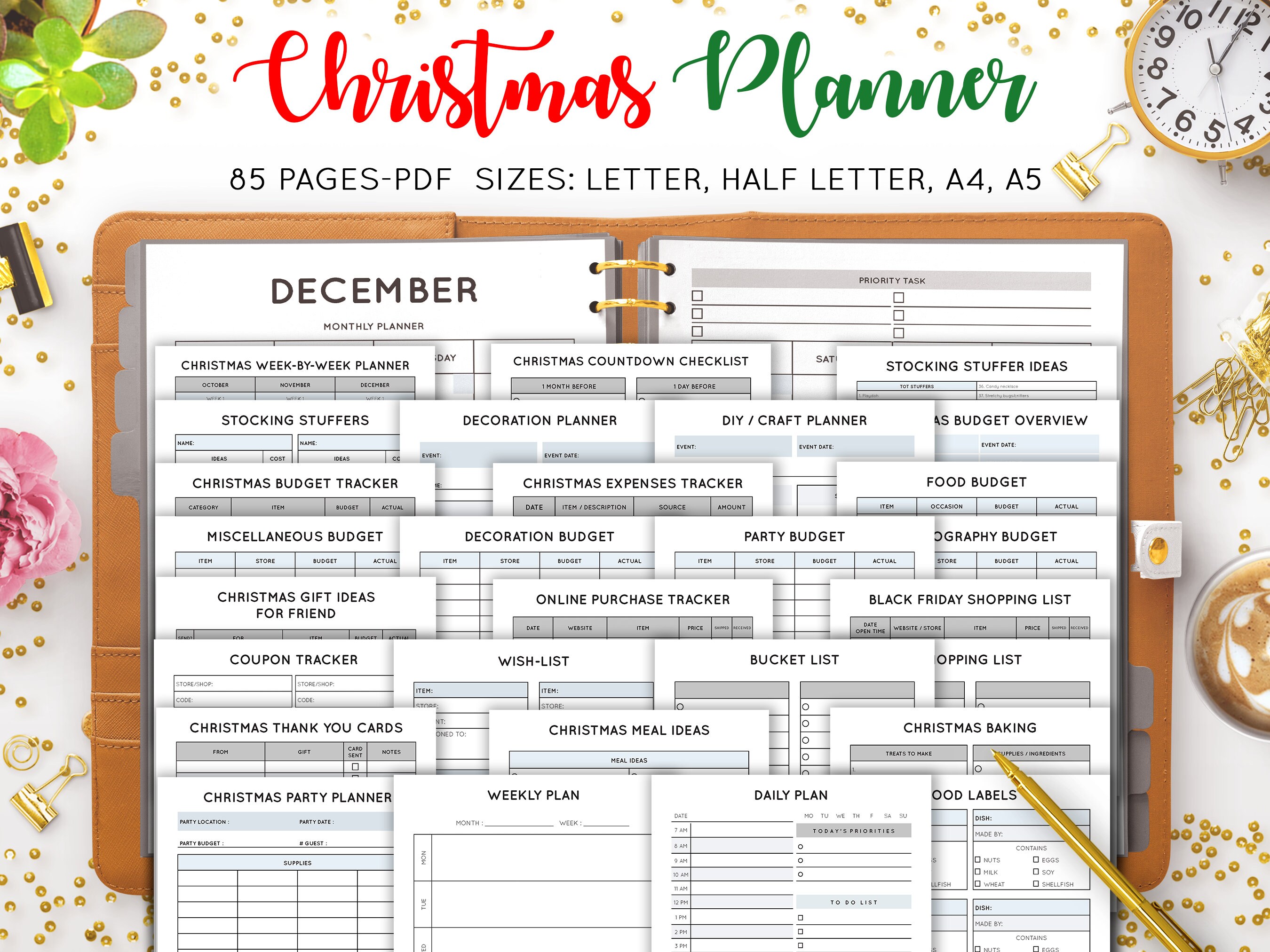 Holiday Planner, Holiday Planner Bundle, Thanksgiving Planner ...