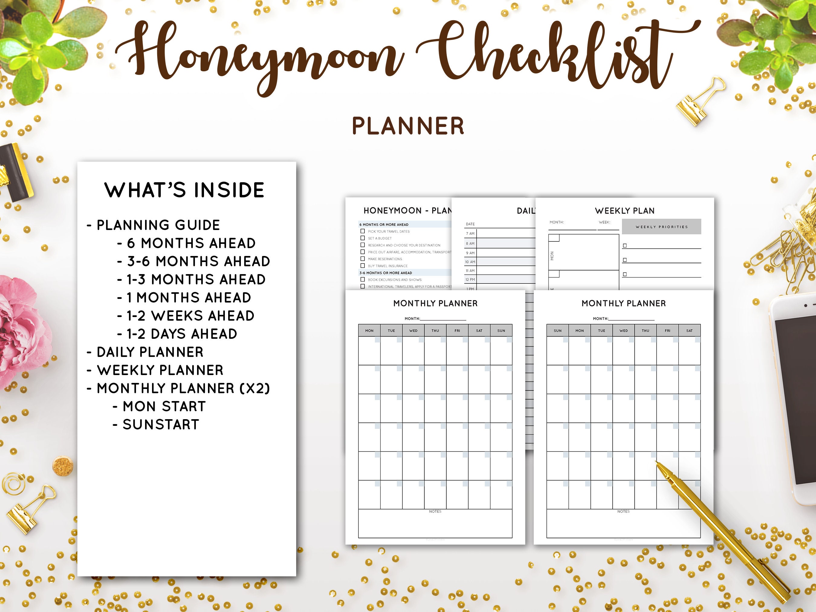 Honeymoon Checklist Honeymoon Planner Honeymoon Packing Etsy