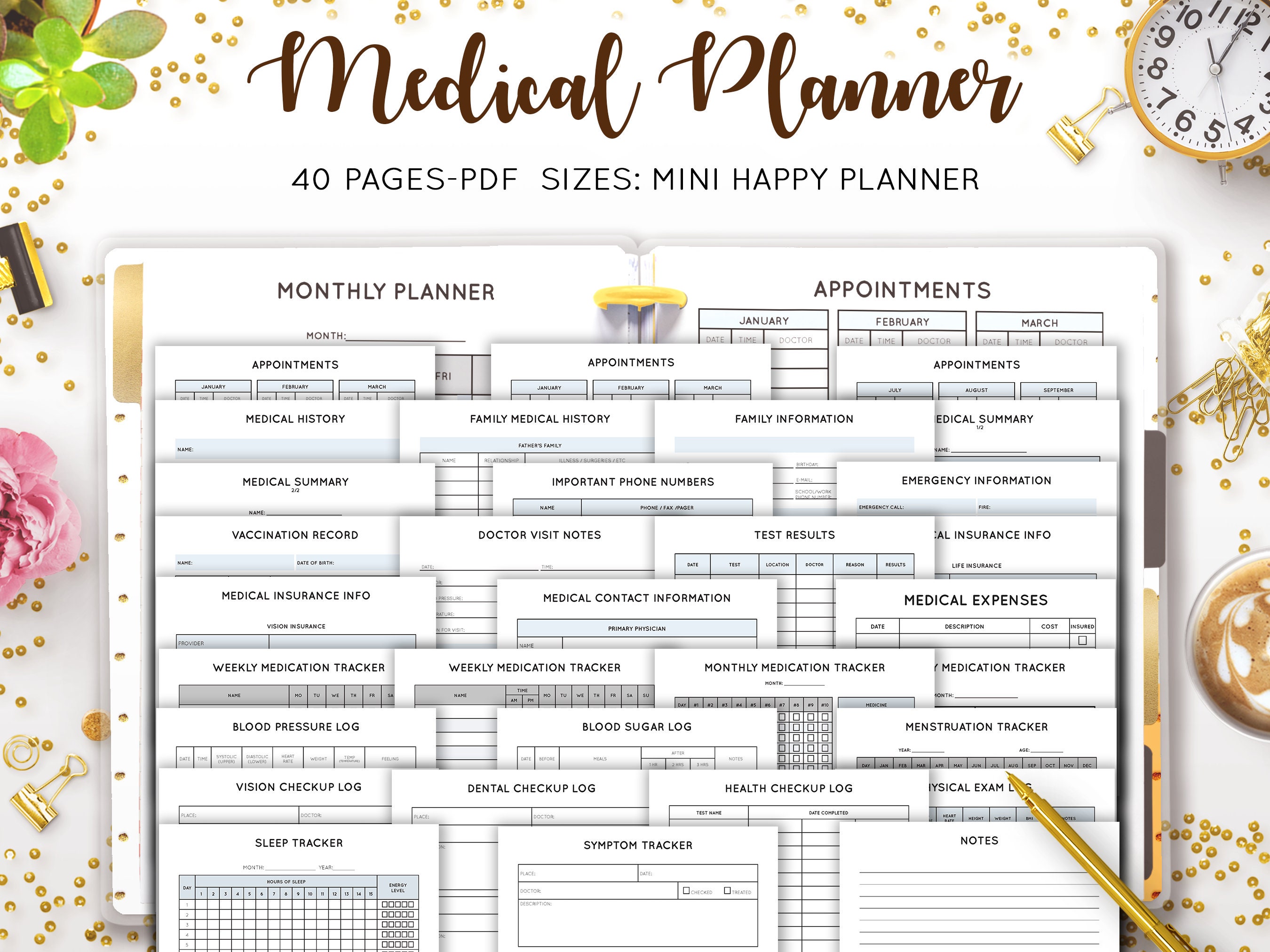 Medical Planner Printable, Medical Tracker, Medical Binder, Health Care ...