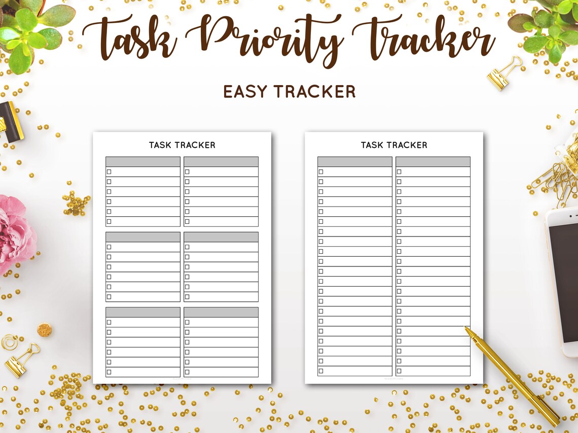 Task Tracker to Do List Planner Printable Matrix Priority List Insert ...
