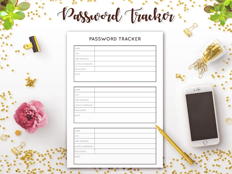 Password Tracker Log Password Organizer Password Keeper - Etsy