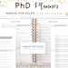 Phd Planner, Graduate School Planner, Thesis Planner, Dissertation ...