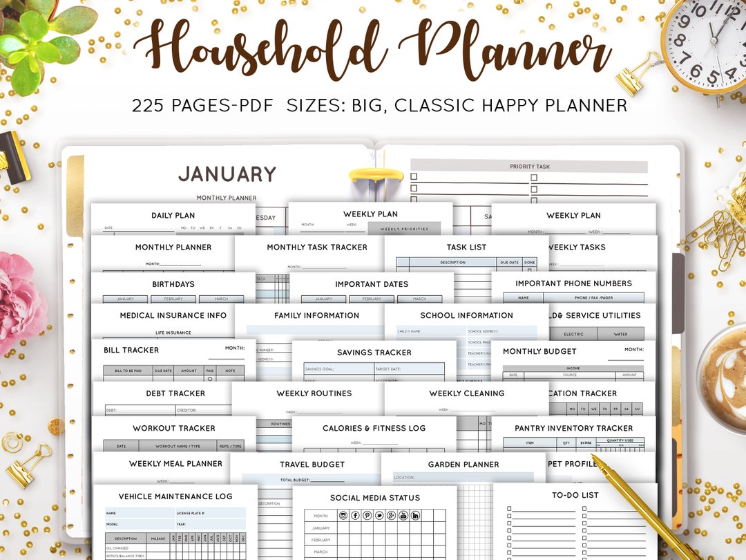 Household Planner, Home Management Planner, Household Binder, Family ...