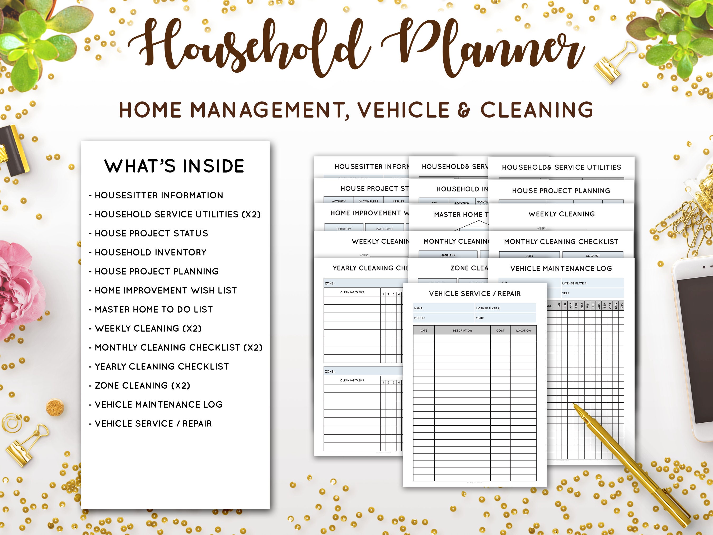 Household Planner Home Management Planner Household Binder - Etsy