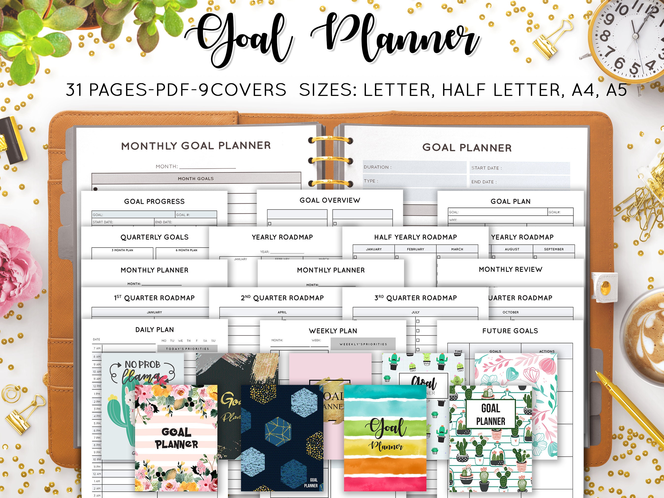 Goal Planner Goal Tracker Goal Worksheet Goal Setting | Etsy