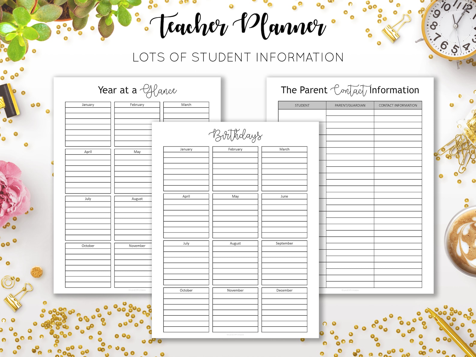 Teacher Planner Lesson Plan Template Academic Planner | Etsy