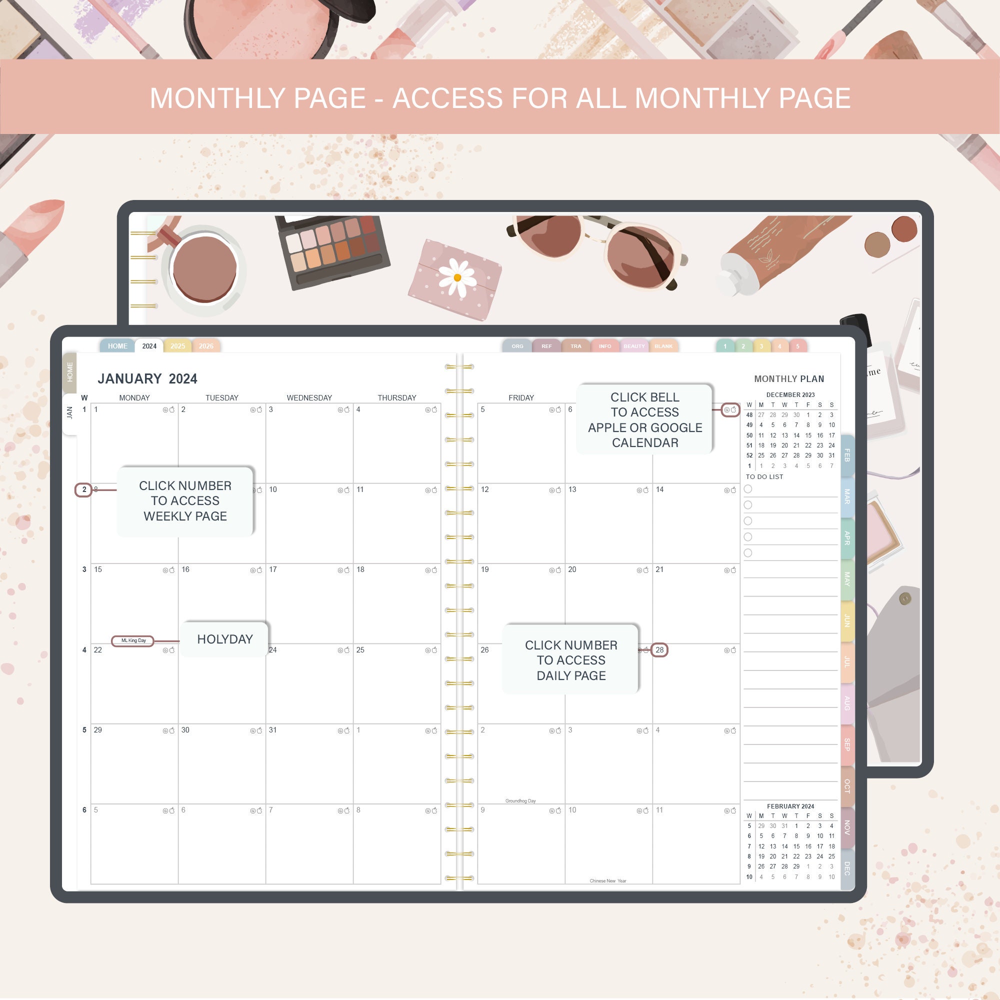 THAT GIRL Planner, 2024 2025 2026, Dated Digital Planner, Weekly and ...