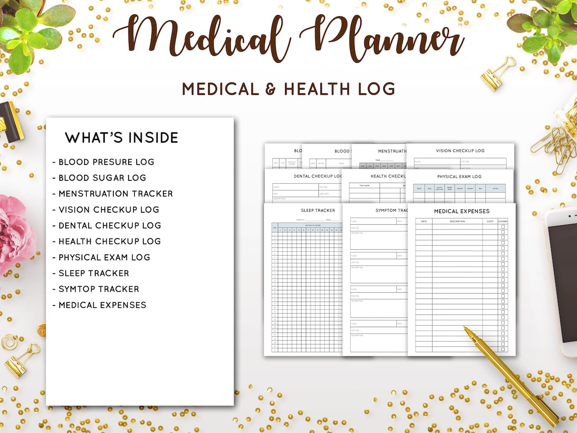Medical Planner Printable Medical Tracker Medical Binder - Etsy