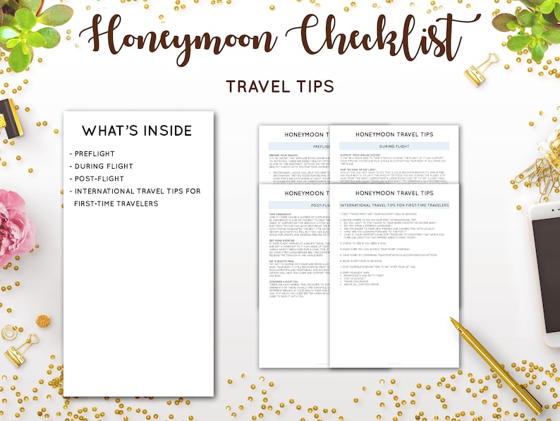 Honeymoon Checklist Honeymoon Planner Honeymoon Packing List Travel