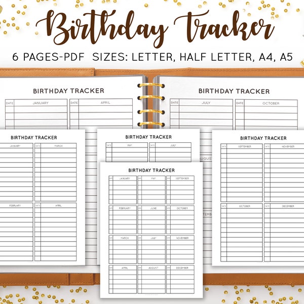 Birthday Tracker - Etsy
