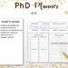 Phd Planner, Graduate School Planner, Thesis Planner, Dissertation ...