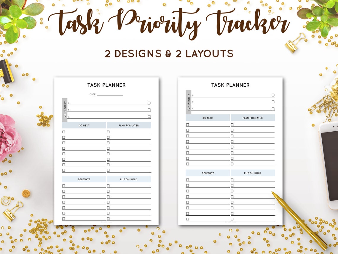 Task Tracker to Do List Planner Printable Matrix Priority List Insert ...