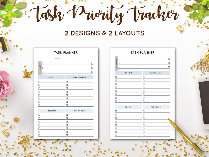 Task Tracker to Do List Planner Printable Matrix Priority List Insert ...