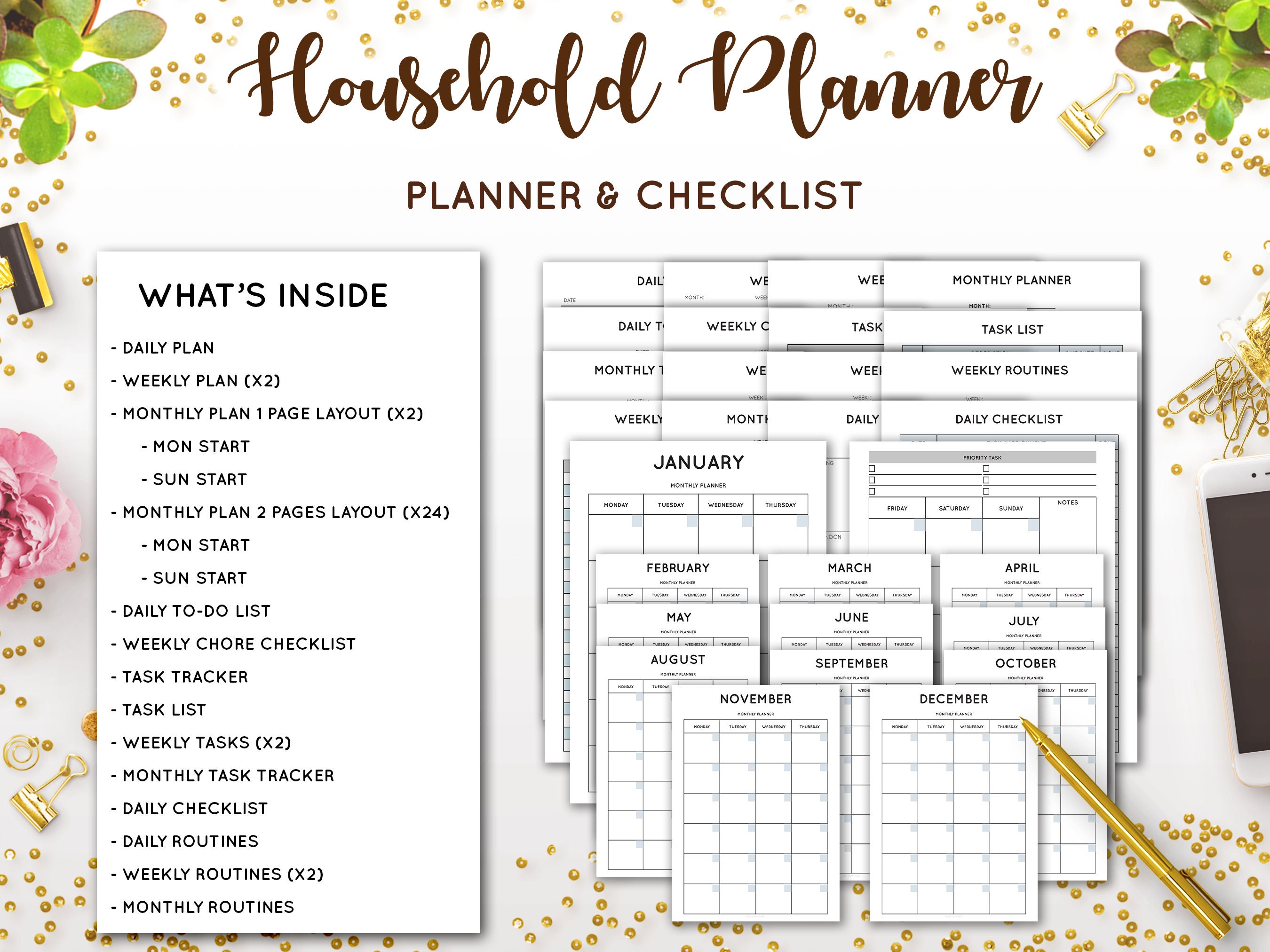 Household Planner Home Management Planner Household Binder - Etsy