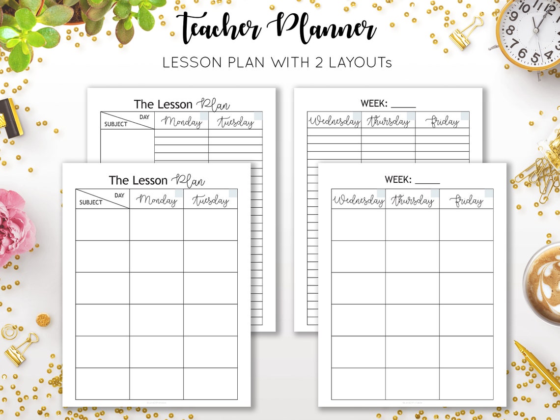 Teacher Planner Lesson Plan Template Academic Planner - Etsy