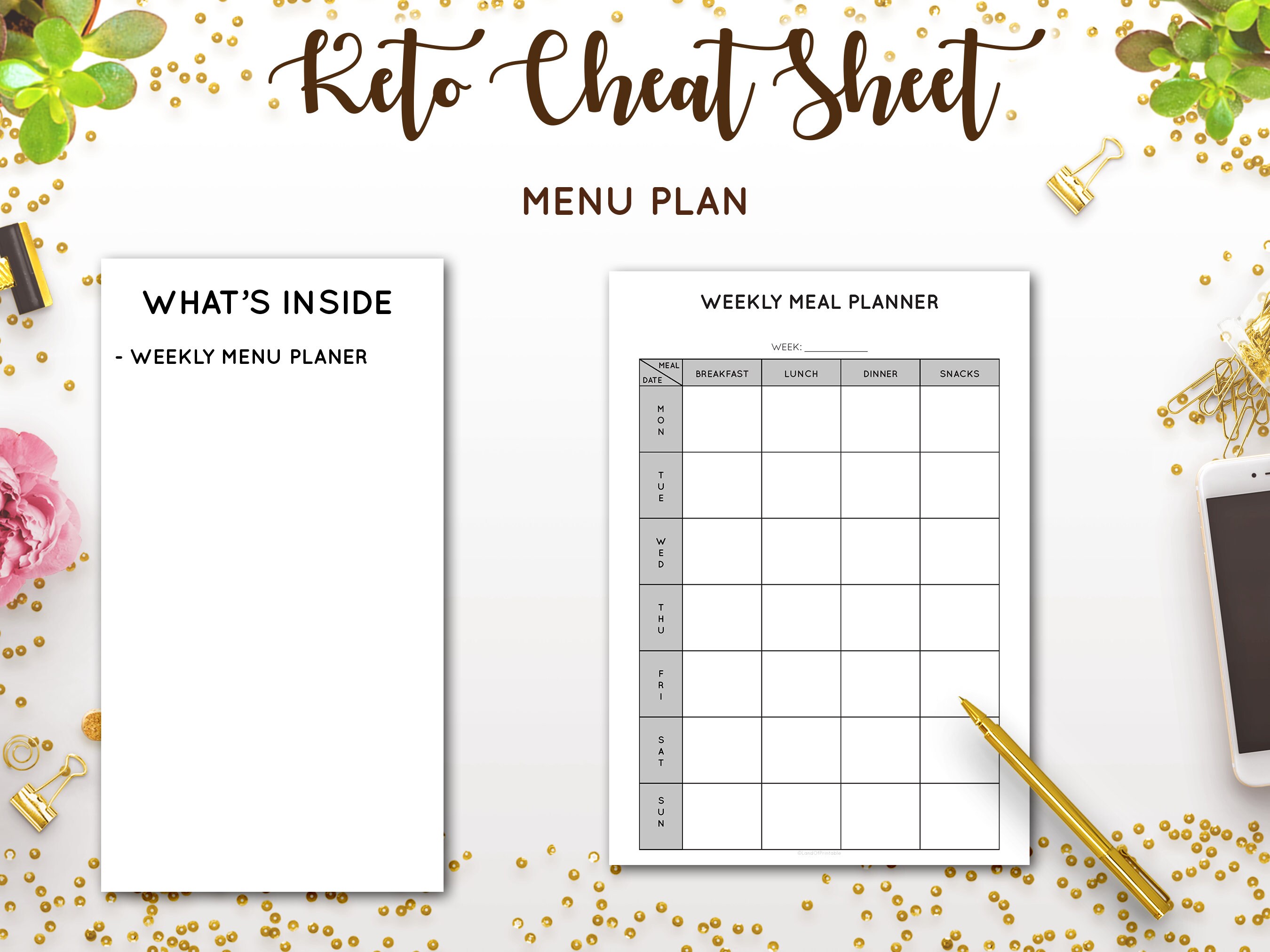 Keto Cheat Sheet Keto Grocery List Food List Low Carb Food List ...