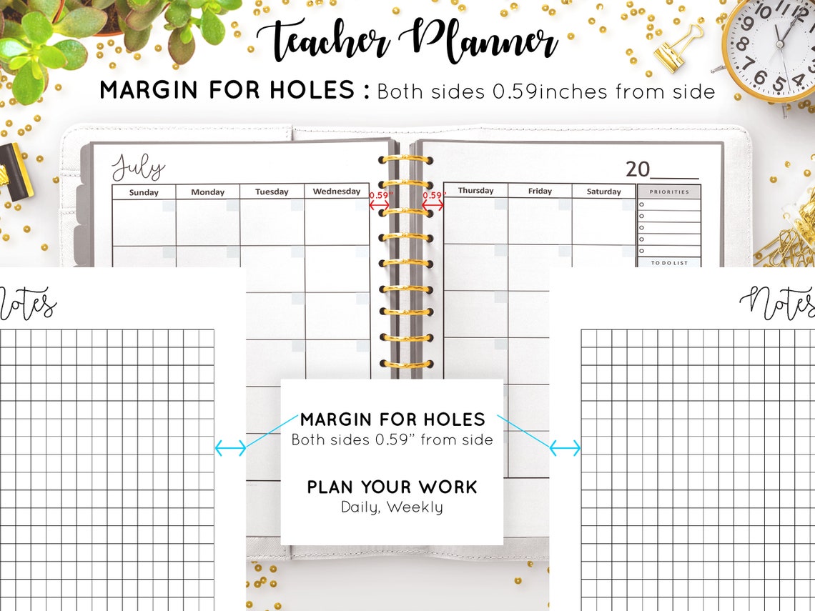 Teacher Planner Lesson Plan Template Academic Planner - Etsy