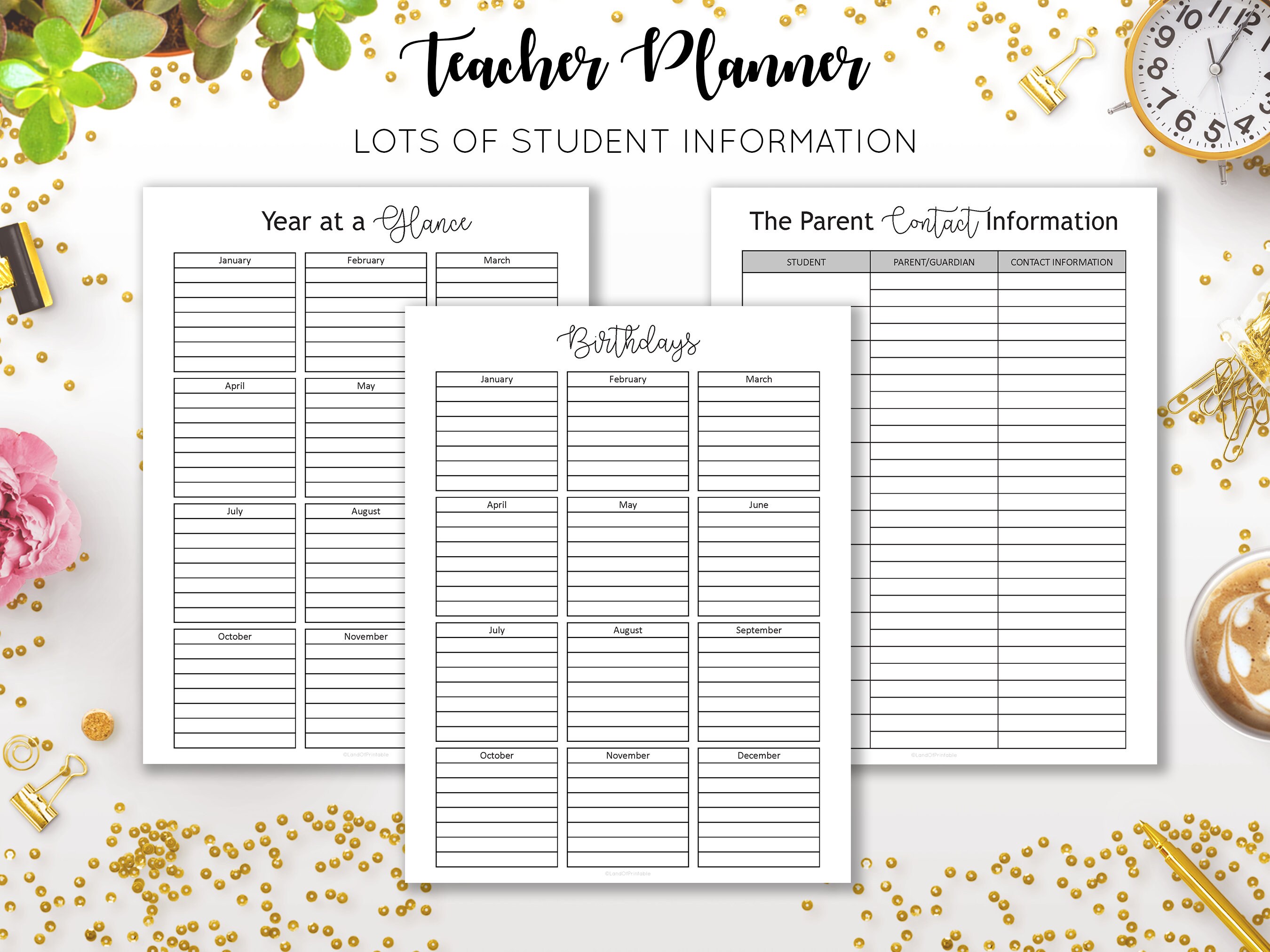 Teacher Planner Lesson Plan Template Academic Planner - Etsy