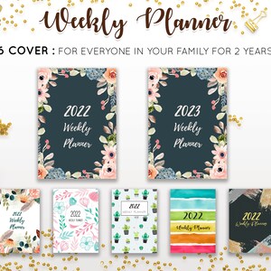 2022 2023 Weekly Planner, 365 Day Planner, 7 Day Weekly, Schedule, Grid ...