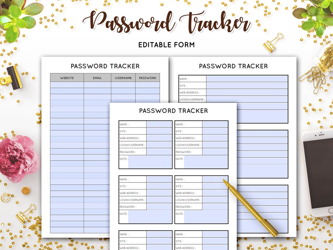 Password Tracker Log Password Organizer Password Keeper - Etsy