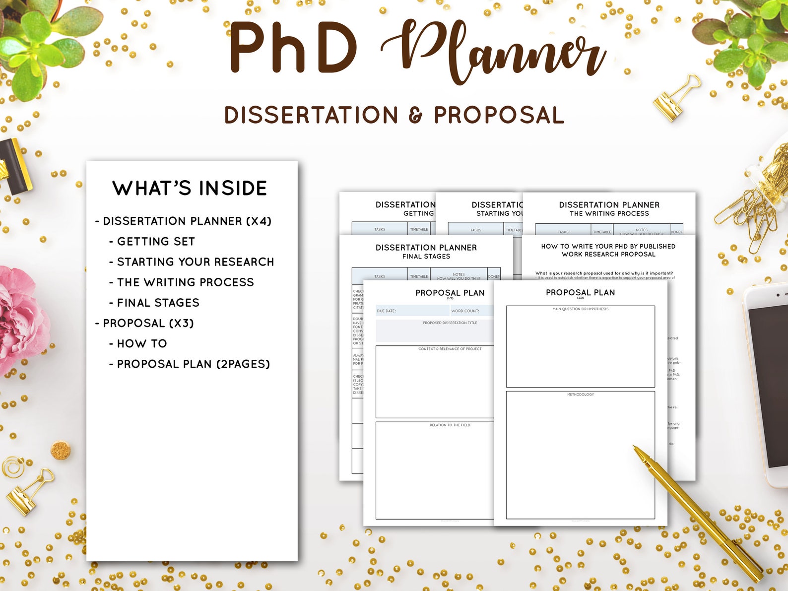 Phd Planner Graduate School Planner Thesis Planner - Etsy