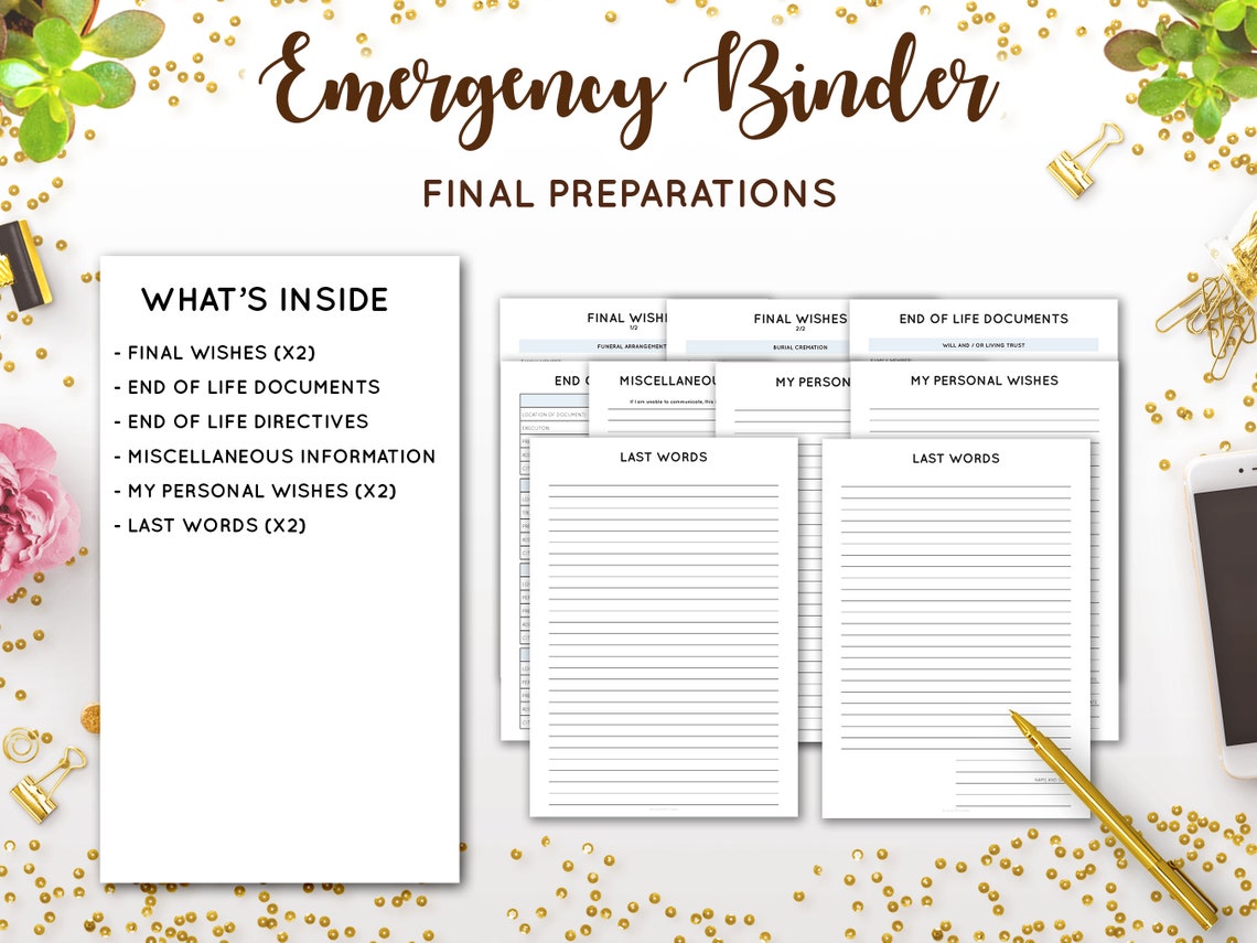 Emergency Binder Emergency Preparedness Printable in Case of - Etsy