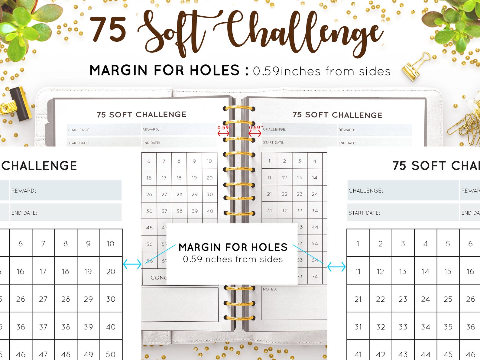 75 SOFT Challenge Tracker Easy 75 Day Weekly Meal Planner Etsy