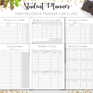 Student Planner Printable, Academic Planner, Study Template, Homeschool ...