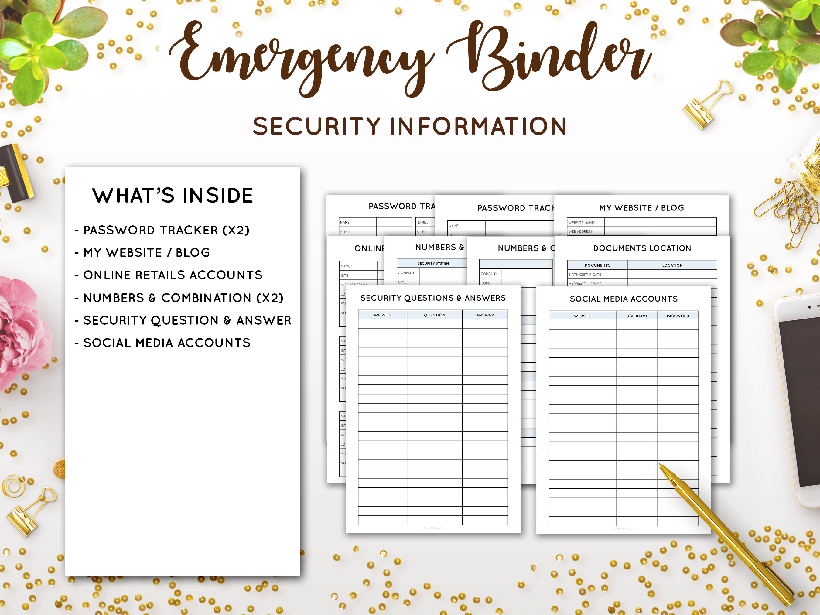 Emergency Binder Emergency Preparedness Printable in Case of - Etsy