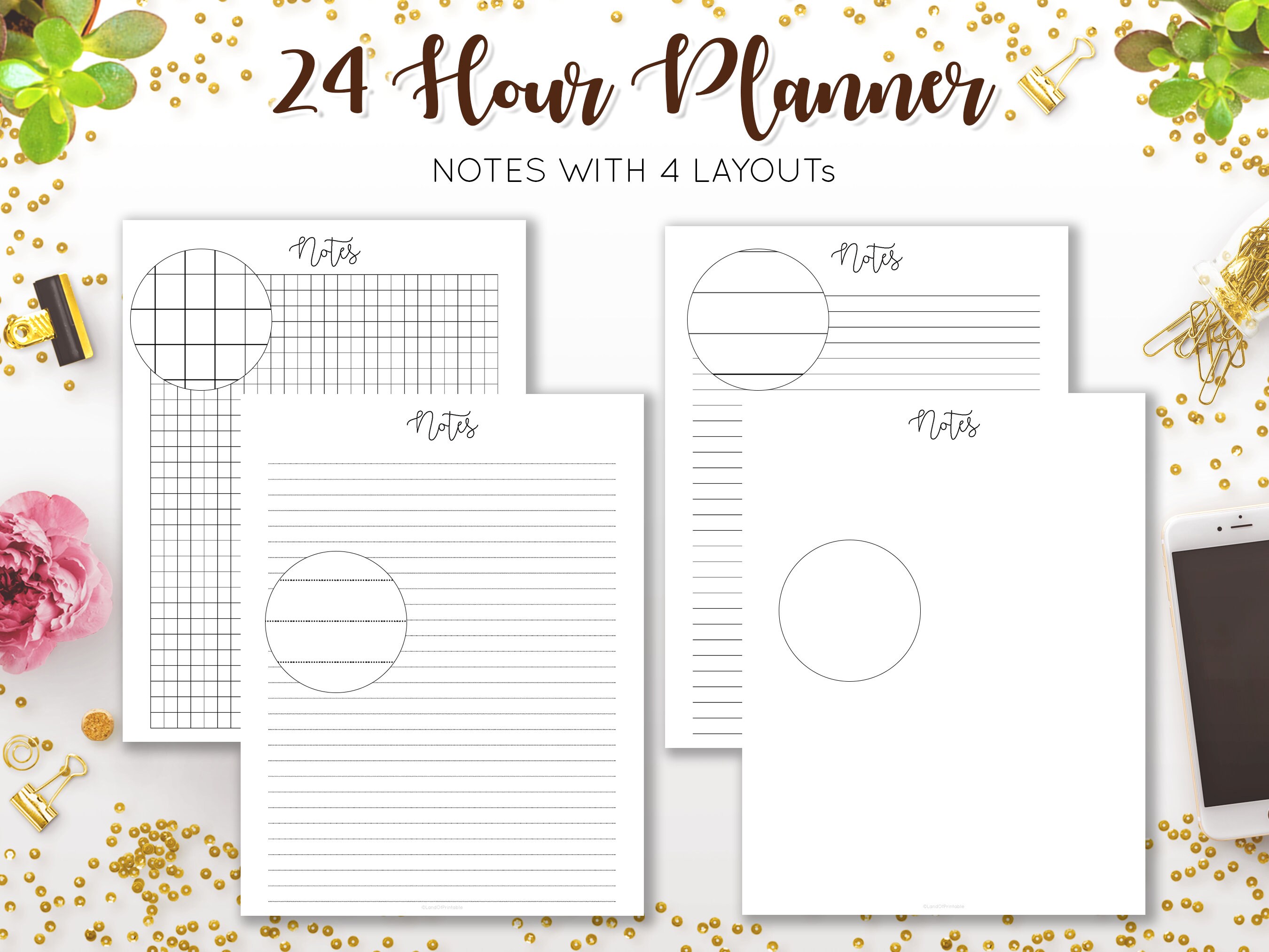 24 Hour Daily Planner Printable Undated Daily Agenda Daily - Etsy