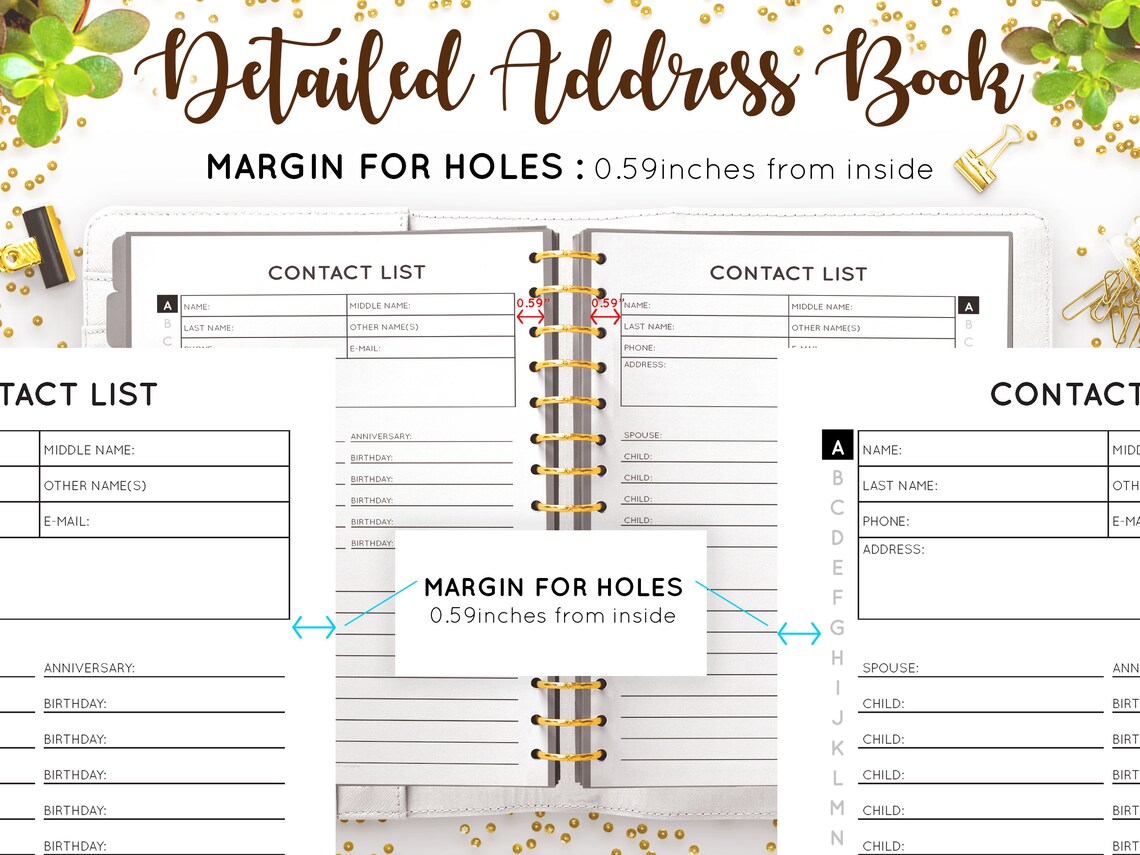 Detailed Address Book Contact List Log Contact Book Address - Etsy