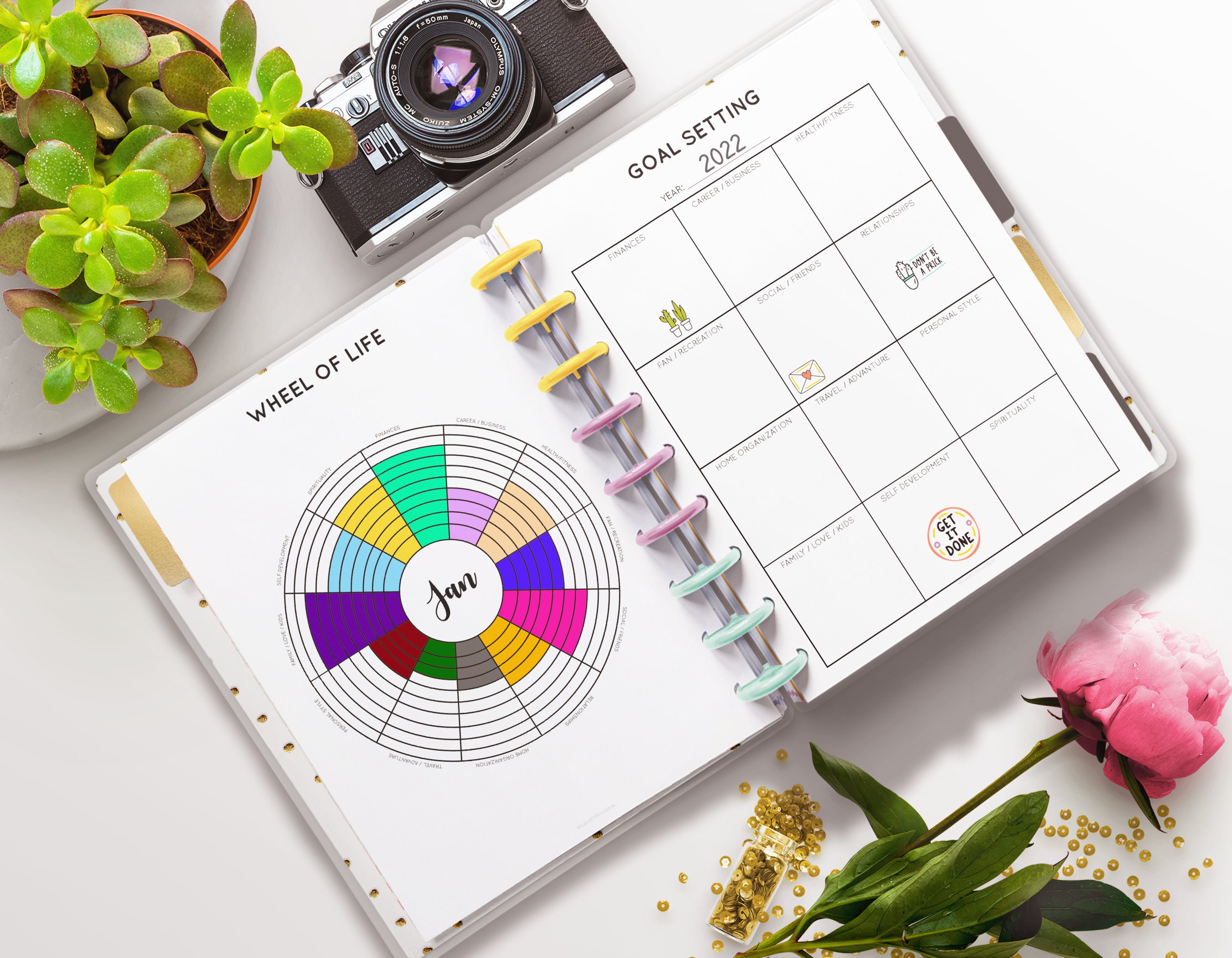 Wheel of Life Template Wheel of Life Balance Goal Planner - Etsy